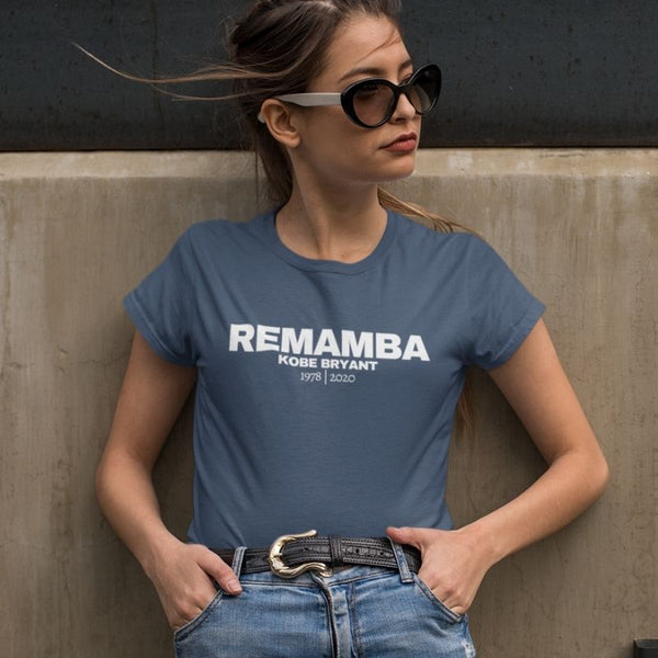 Tshirt Basket Ball Femme KOBE BRYANT REMAMBA | Teeshirt Femmes Hommage ...