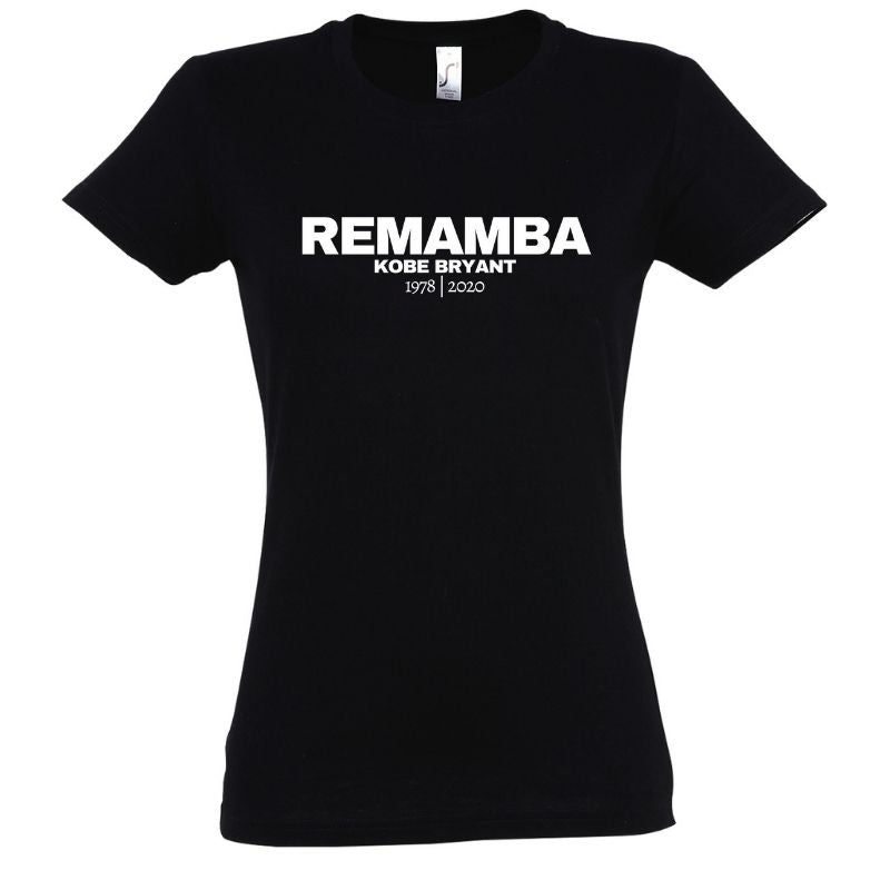 Tshirt Basket Ball Femme KOBE BRYANT REMAMBA | Teeshirt Femmes Hommage ...